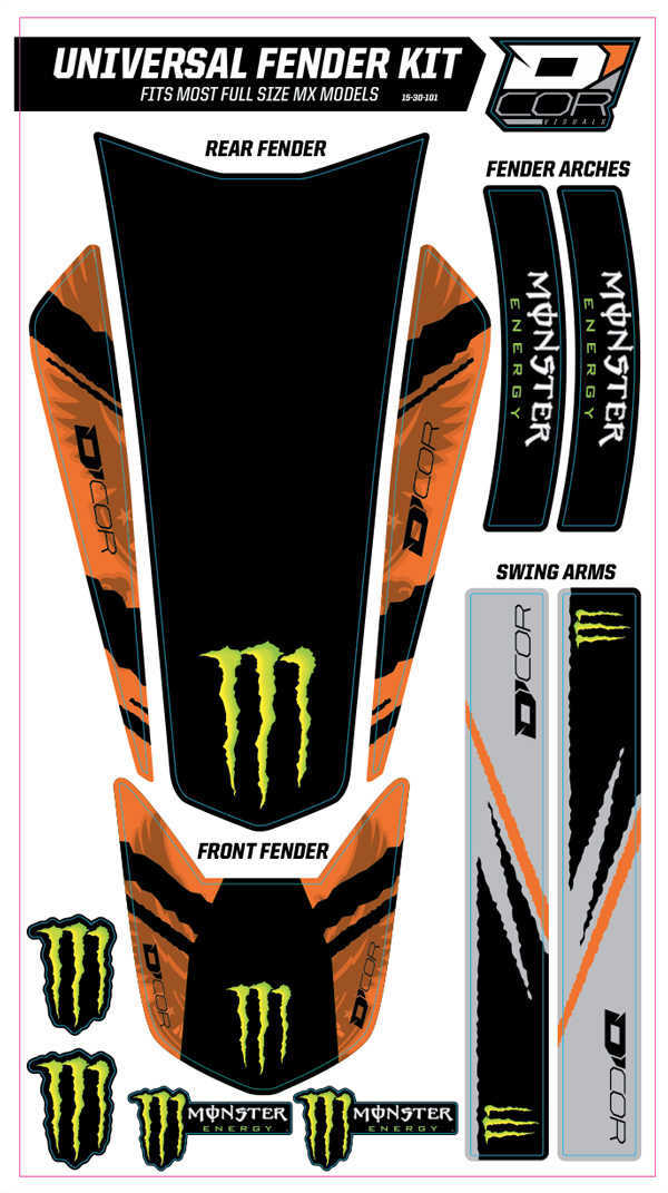 Kit déco D'Cor Universel Orange Monster