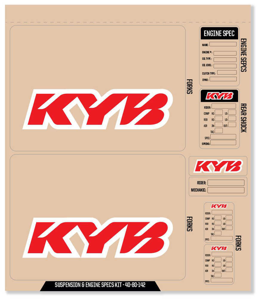 Ensemble d'autocollants de fourche D'Cor Visuals Kayaba Rouge