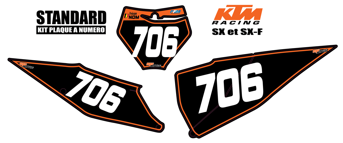 Kit plaques à n° incrusté - KTM 250 SX et SX-F 2023 à 2024